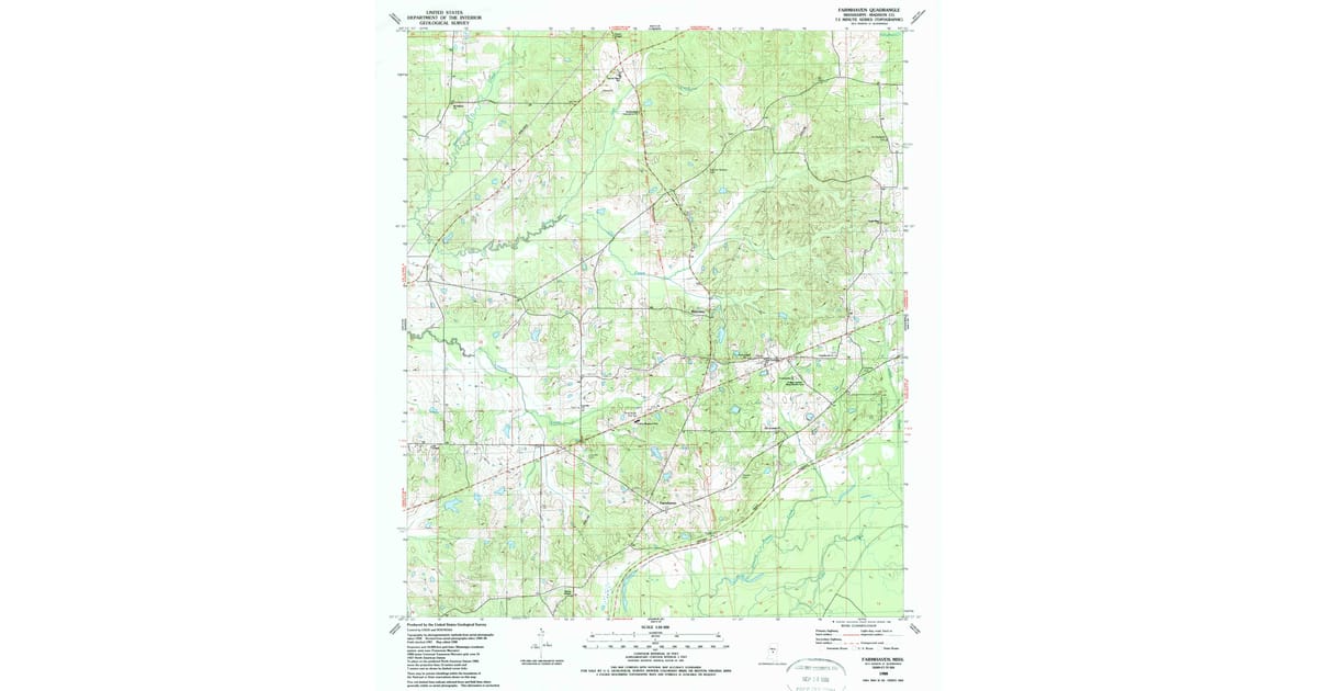 1988 Map of Farmhaven, Madison County, MS — High-Res | Pastmaps