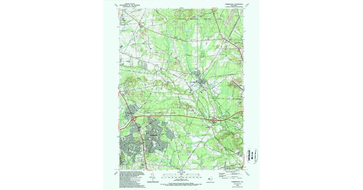 1989 Map of Farmingdale, NJ — High-Res | Pastmaps