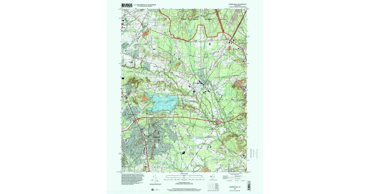 1995 Map of Farmingdale, NJ — High-Res | Pastmaps