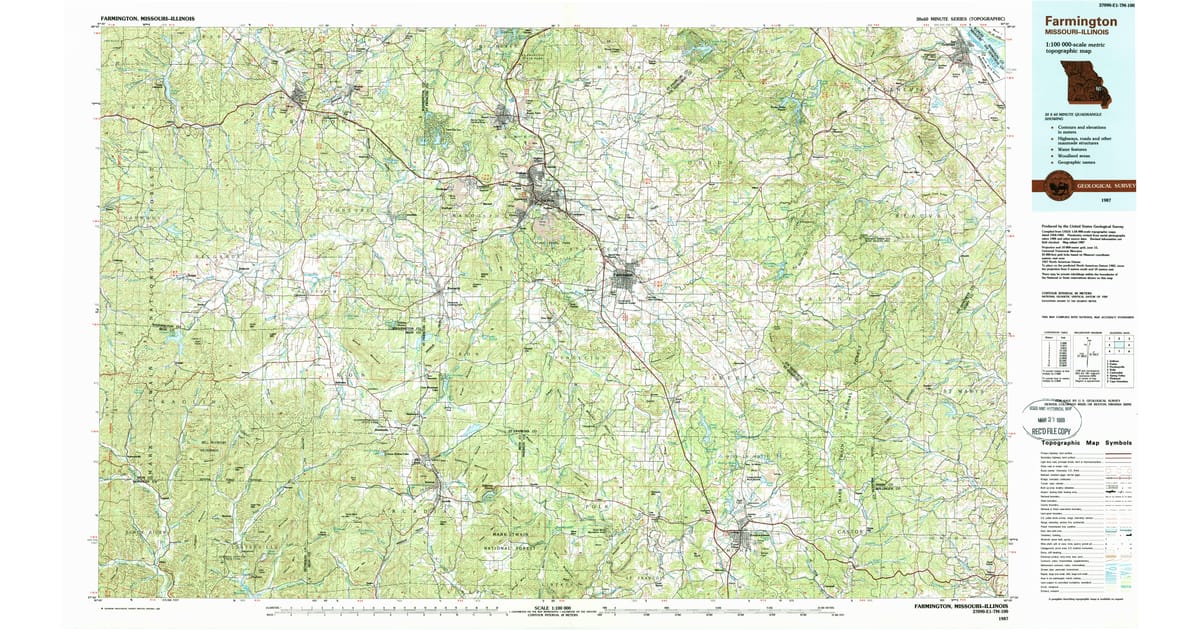 1987 Map of Farmington, MO — High-Res | Pastmaps