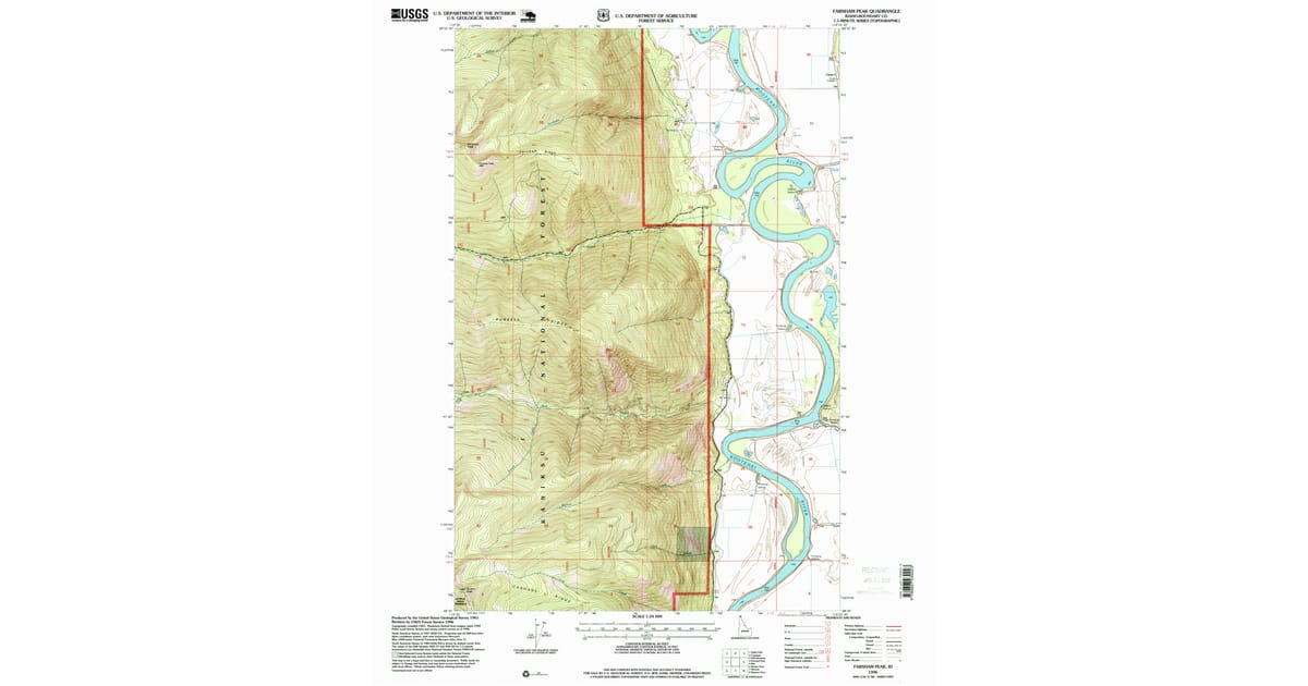 1996 Map of Farnham Peak, Boundary County, ID — High-Res | Pastmaps