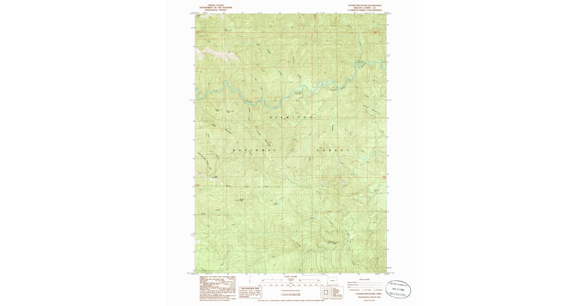1986 Map of Father Mountain, Curry County, OR — High-Res | Pastmaps