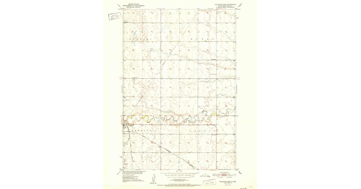 1952 Map of Faulkton East, Faulk County, SD — High-Res | Pastmaps