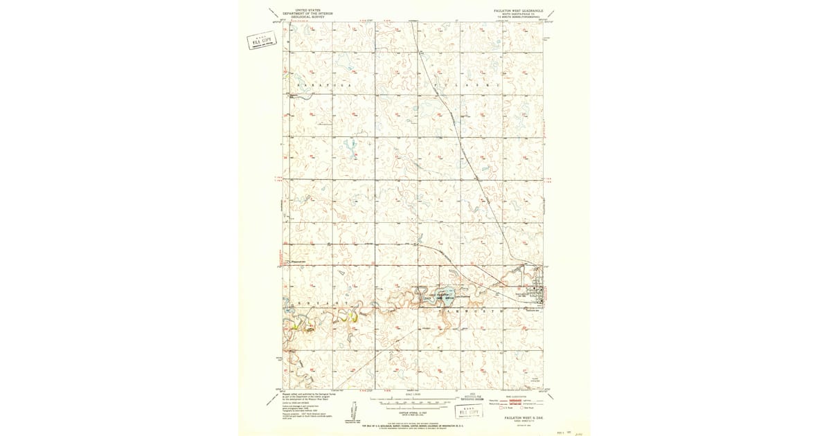 1952 Map of Faulkton West, Faulk County, SD — High-Res | Pastmaps