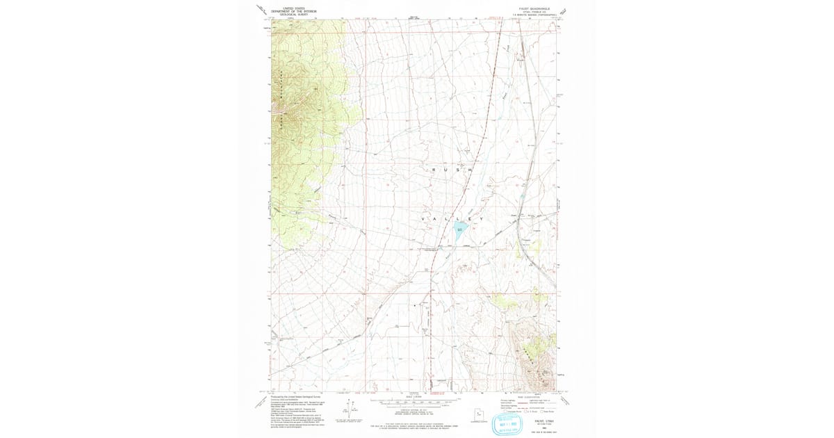 1993 Map of Faust, Tooele County, UT — High-Res | Pastmaps
