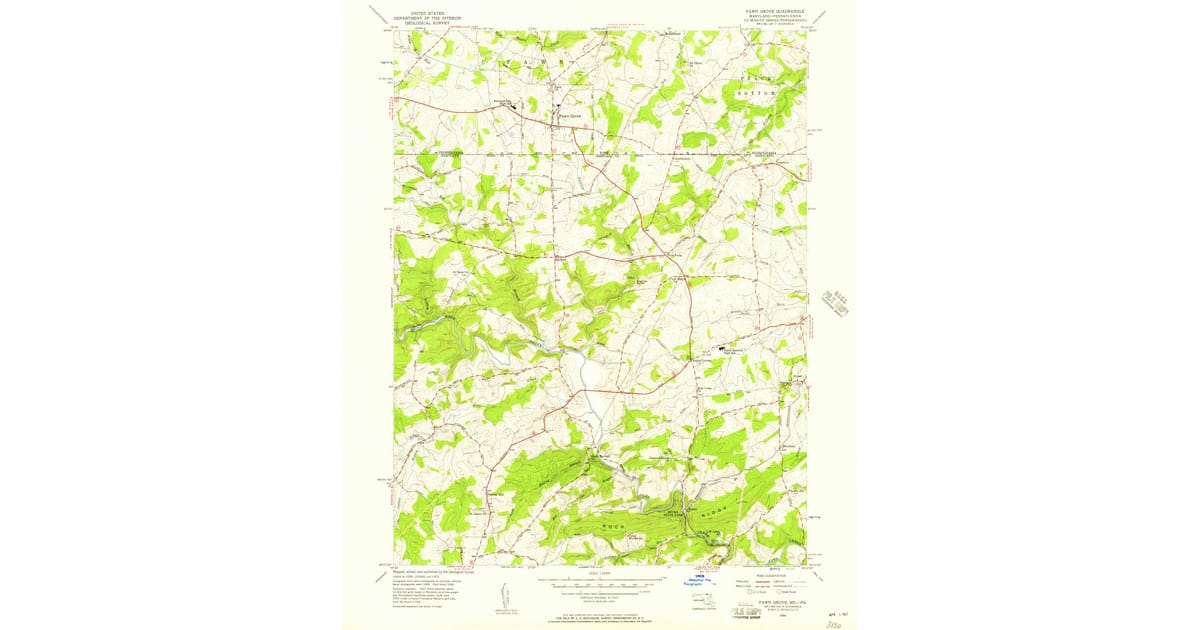 1956 Map of Fawn Grove, PA — High-Res | Pastmaps