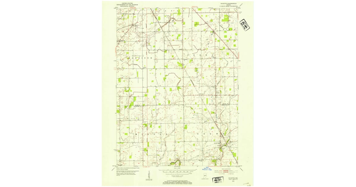 1953 Map of Fayette, Boone County, IN — High-Res | Pastmaps