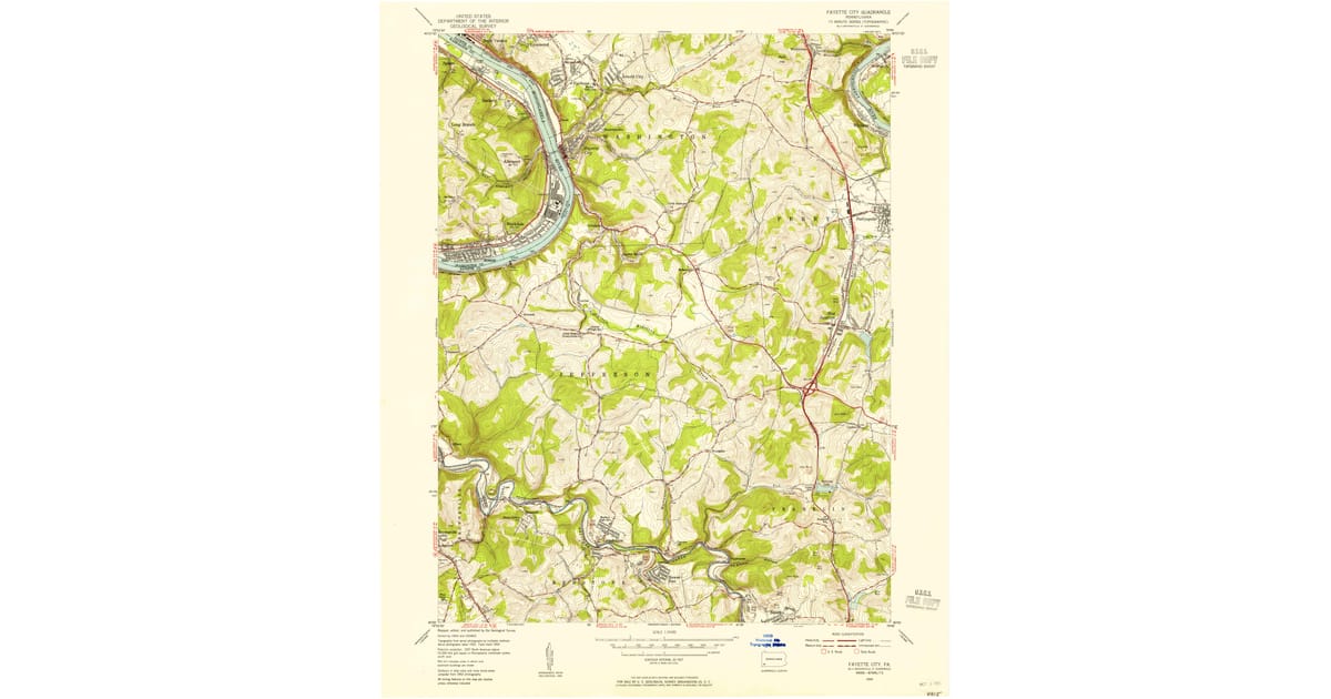 1954 Map of Fayette City, PA — High-Res | Pastmaps