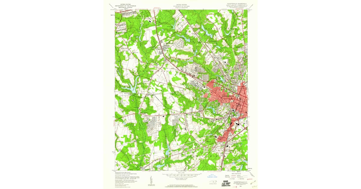 1957 Map of Fayetteville, NC — High-Res | Pastmaps