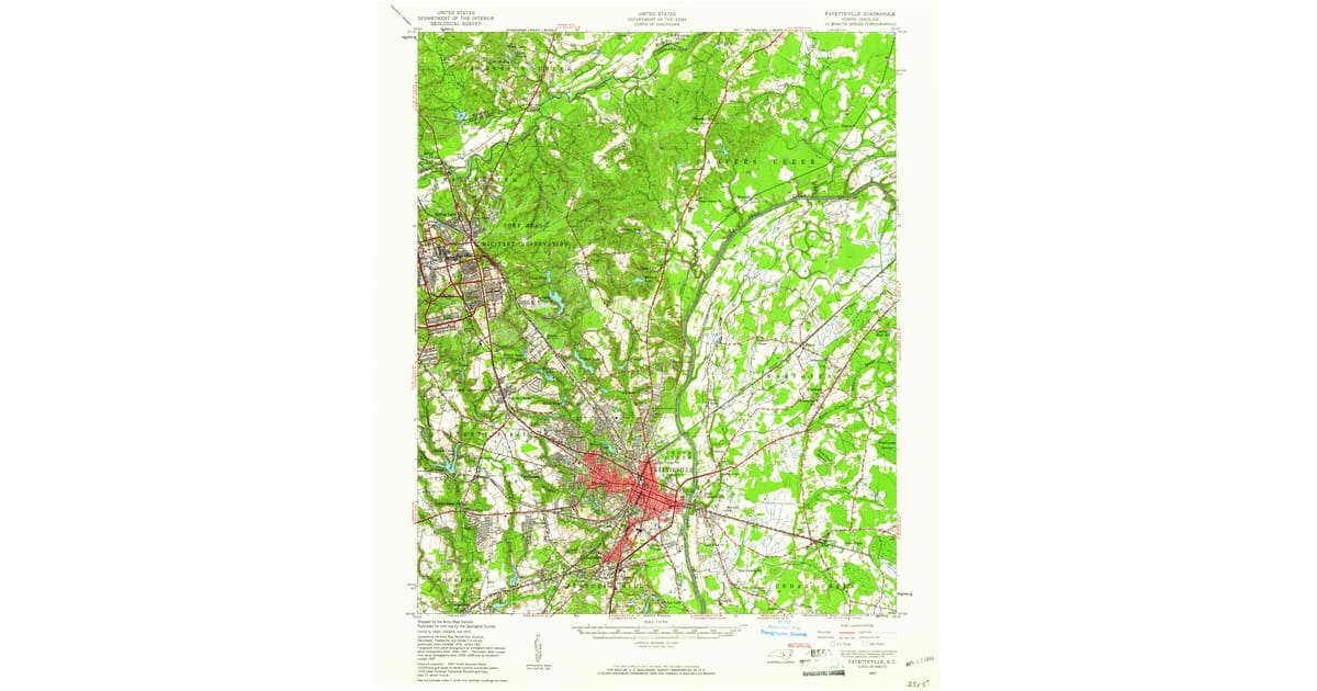 1957 Map of Fayetteville, NC — High-Res | Pastmaps