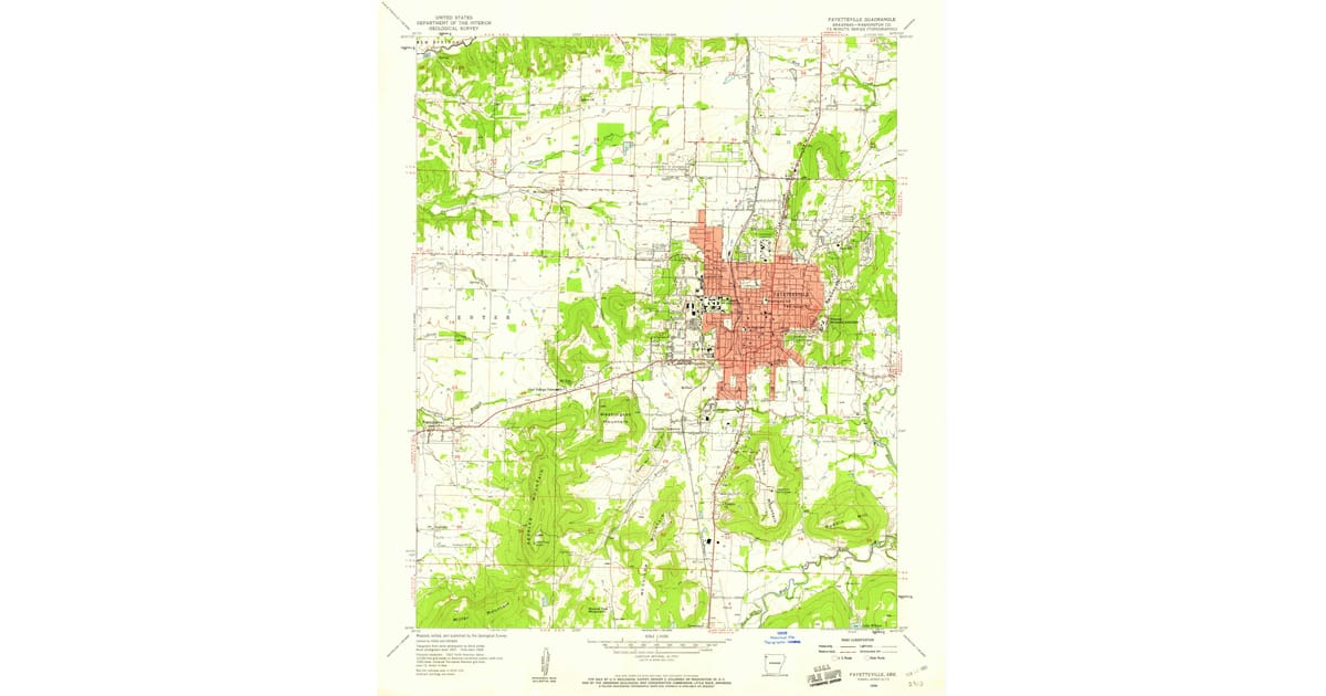 1958 Map of Fayetteville, AR — High-Res | Pastmaps