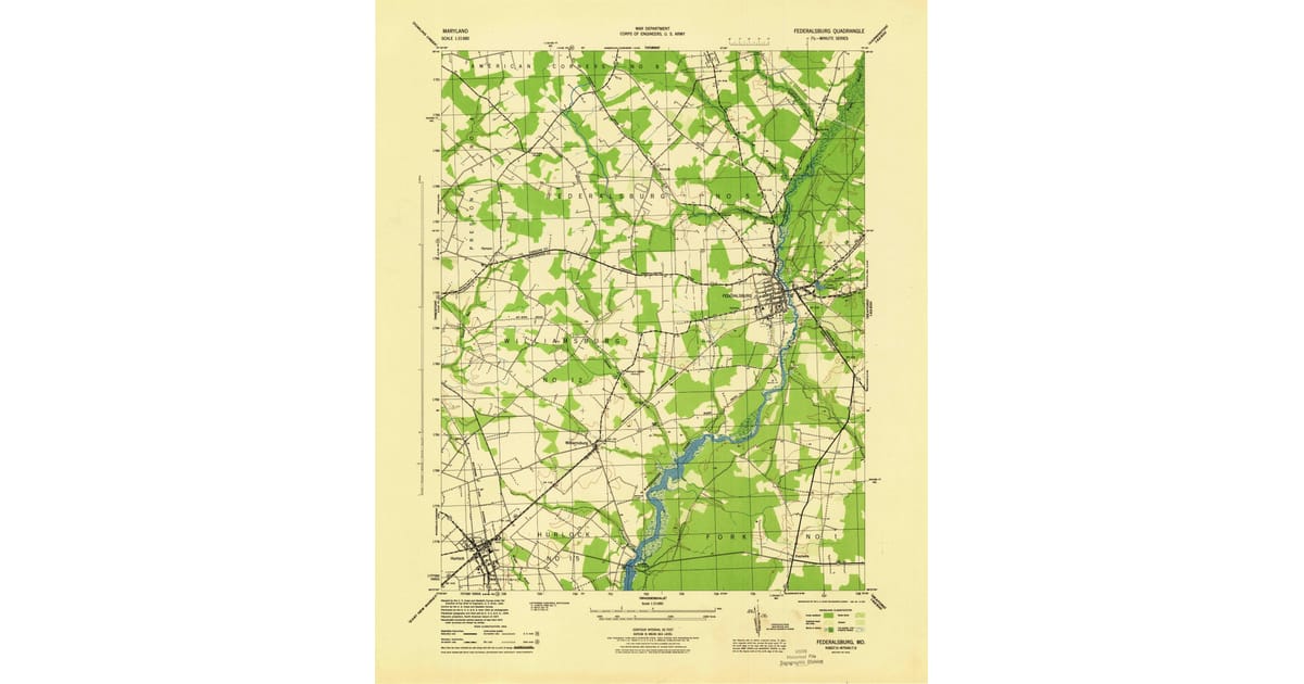 1944 Map of Federalsburg, MD — High-Res | Pastmaps