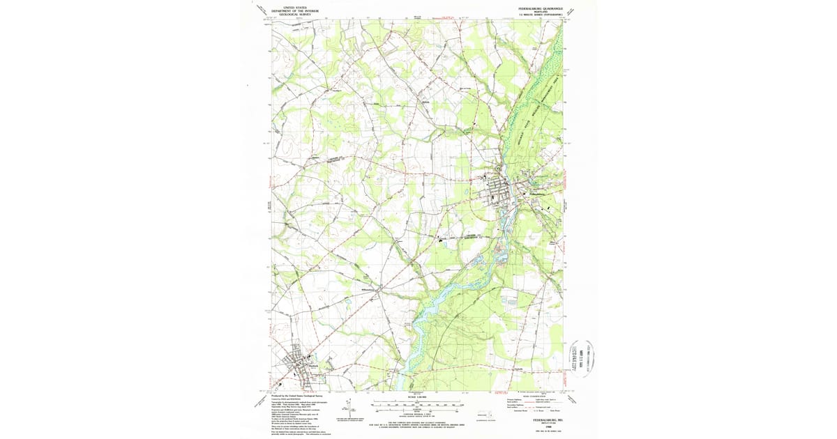 1988 Map of Federalsburg, MD — High-Res | Pastmaps