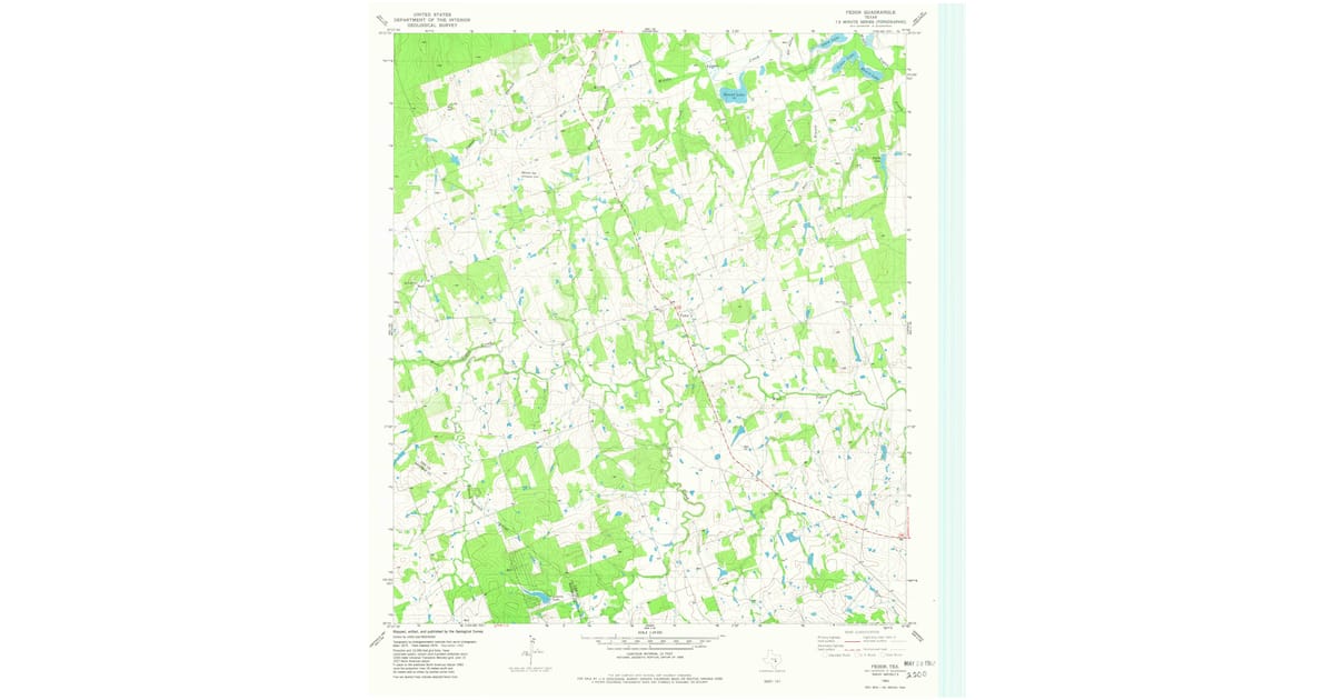 1982 Map of Fedor, Lee County, TX — High-Res | Pastmaps