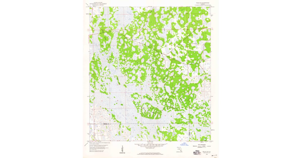 1958 Map of Felda SE, Hendry County, FL — High-Res | Pastmaps
