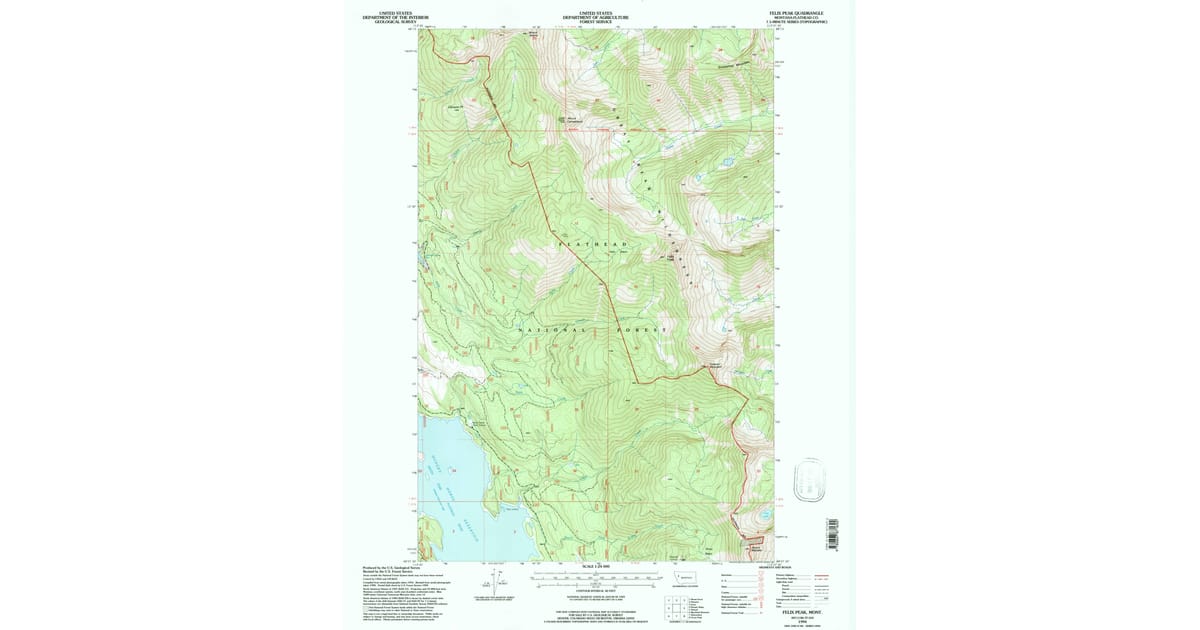 1994 Map of Felix Peak, Flathead County, MT — High-Res | Pastmaps
