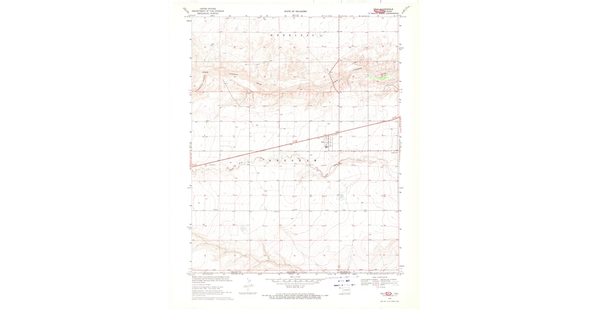 1969 Map of Felt, OK — High-Res | Pastmaps