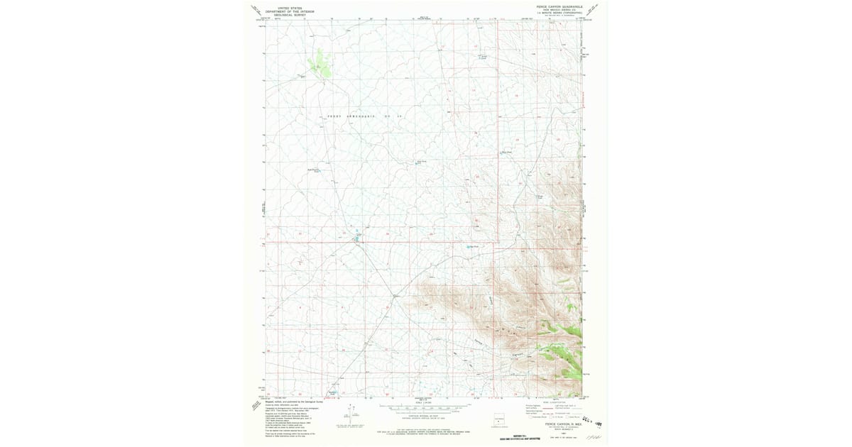 1981 Map of Fence Canyon, Sierra County, NM — High-Res | Pastmaps