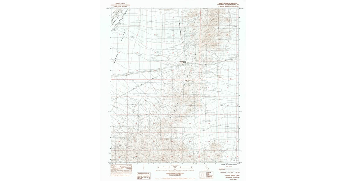 1984 Map of Fenner Spring, San Bernardino County, CA — High-Res | Pastmaps
