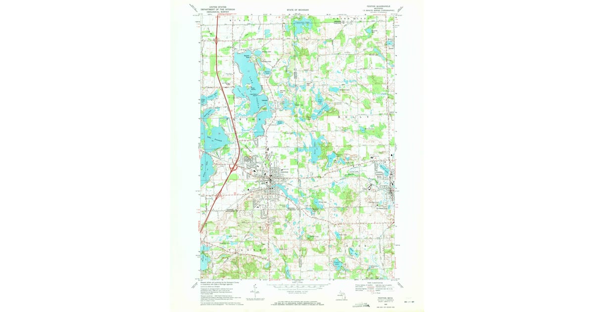 1969 Map of Fenton, MI — High-Res | Pastmaps