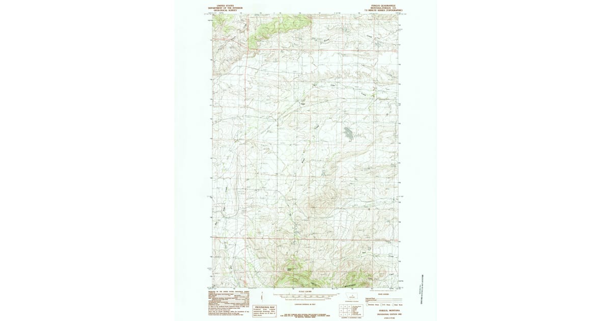 1985 Map of Fergus, Fergus County, MT — High-Res | Pastmaps