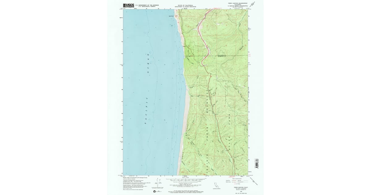1966 Map of Fern Canyon, Humboldt County, CA — High-Res | Pastmaps