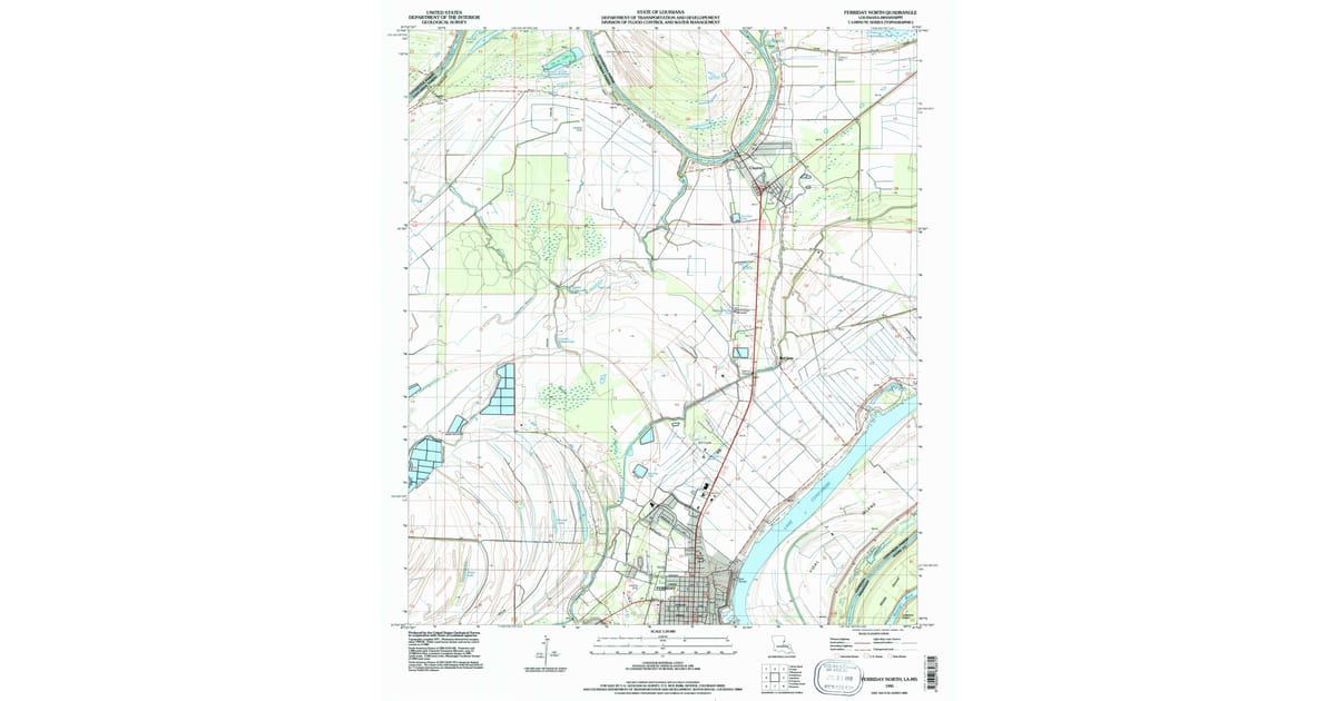 1995 Map of Ferriday North, Concordia Parish, LA — High-Res | Pastmaps