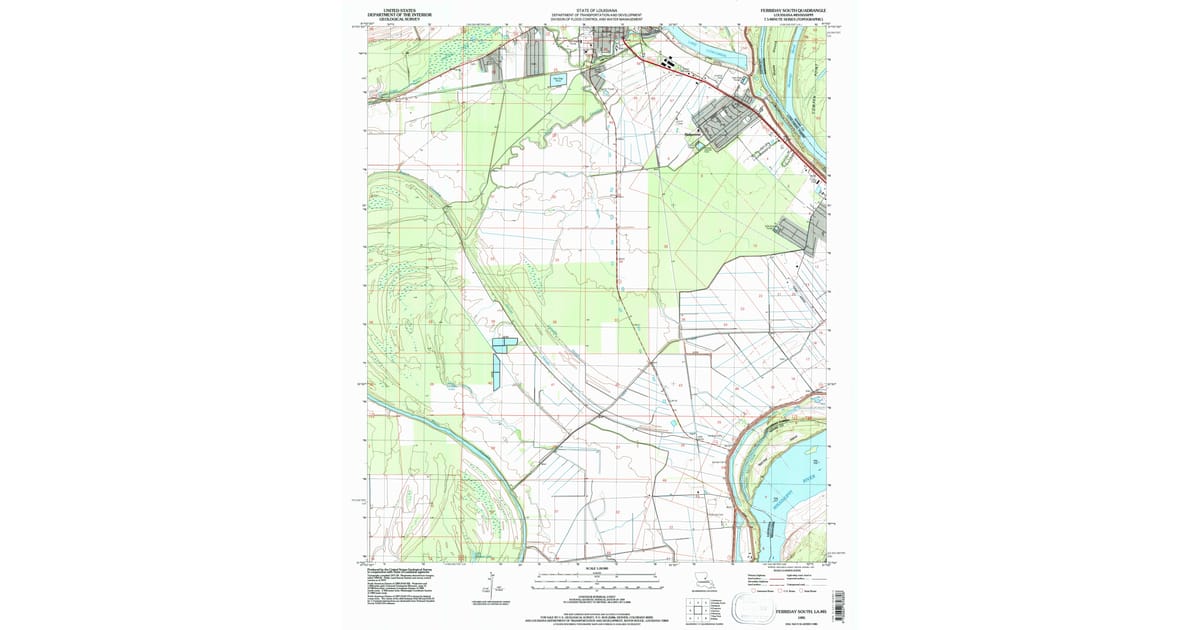1995 Map of Ferriday South, Concordia Parish, LA — High-Res | Pastmaps