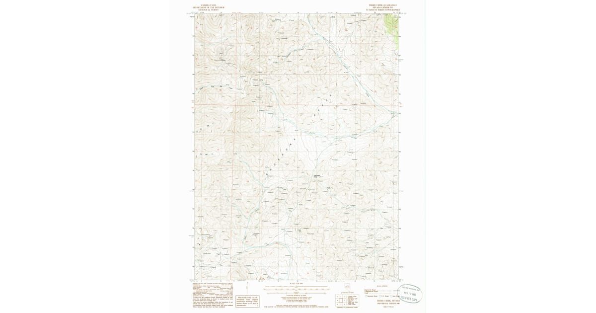 1985 Map of Ferris Creek, Lander County, NV — High-Res | Pastmaps