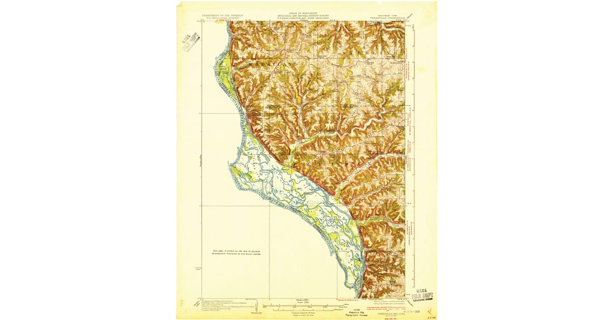 1932 Map of Ferryville, WI — High-Res | Pastmaps
