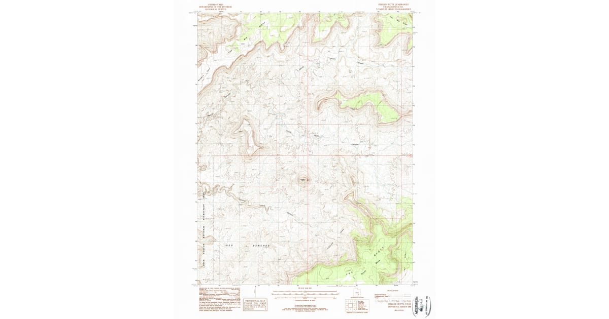 1988 Map of Fiddler Butte, Garfield County, UT — High-Res | Pastmaps