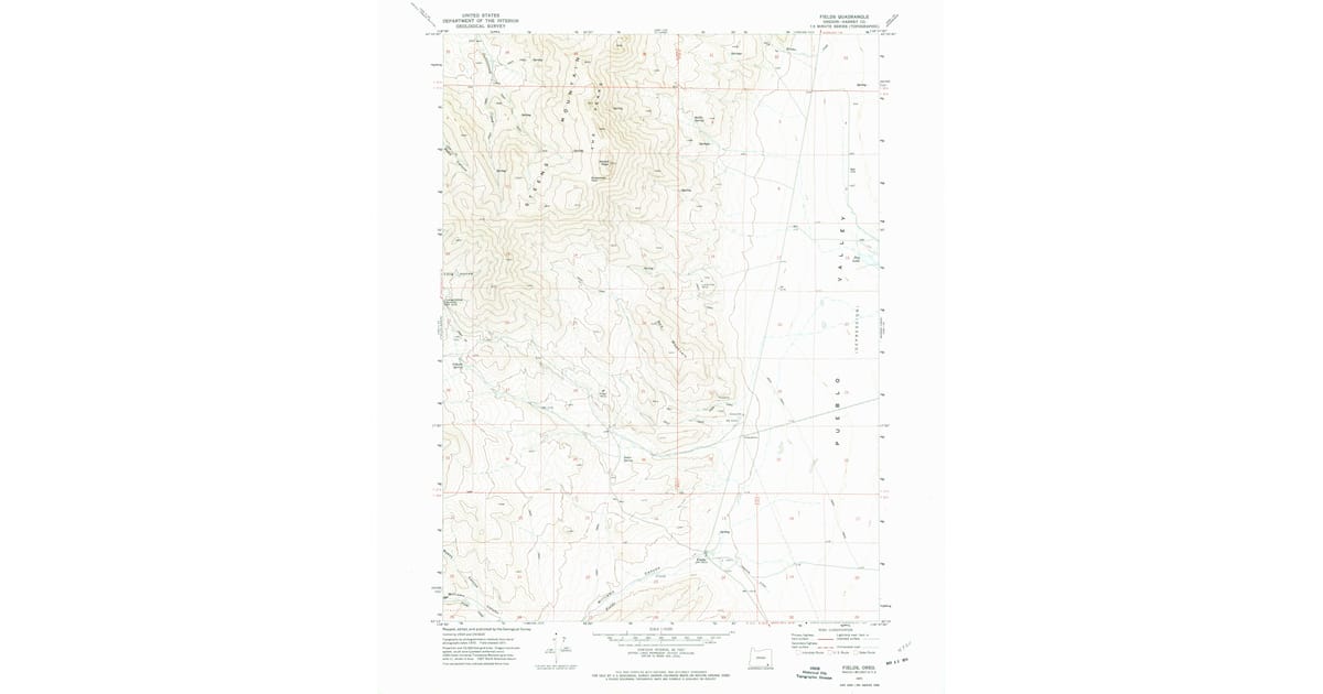1971 Map of Fields, Harney County, OR — High-Res | Pastmaps