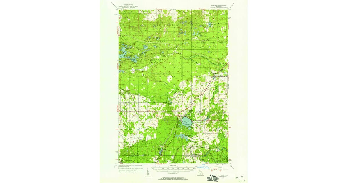 1956 Map of Fife Lake, MI — High-Res | Pastmaps