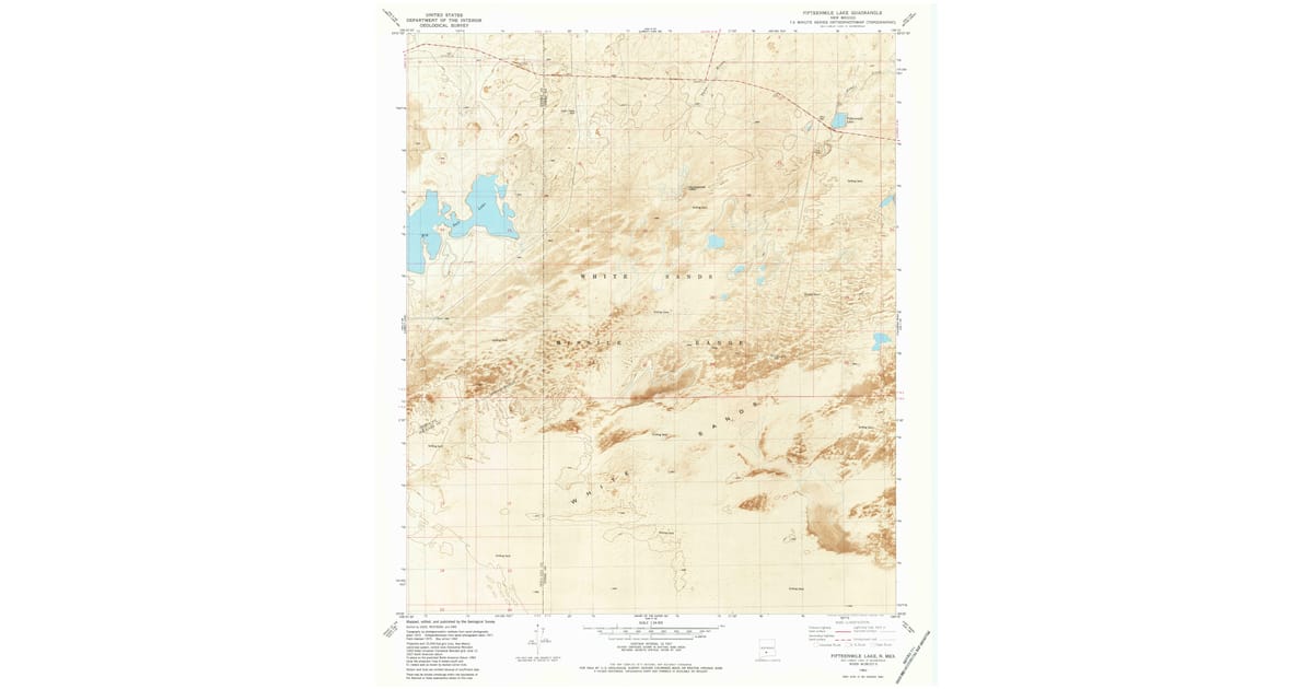 1982 Map of Fifteenmile Lake, Otero County, NM — High-Res | Pastmaps