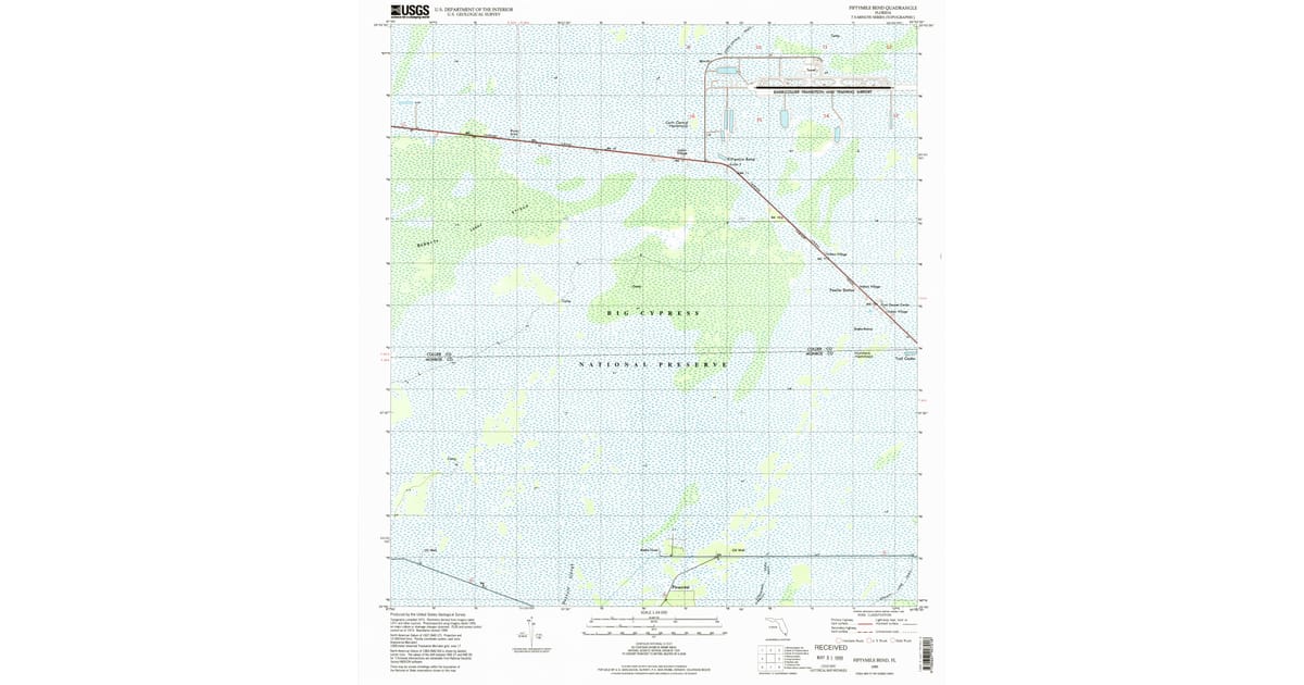 1995 Map of Fiftymile Bend, Collier County, FL — High-Res | Pastmaps