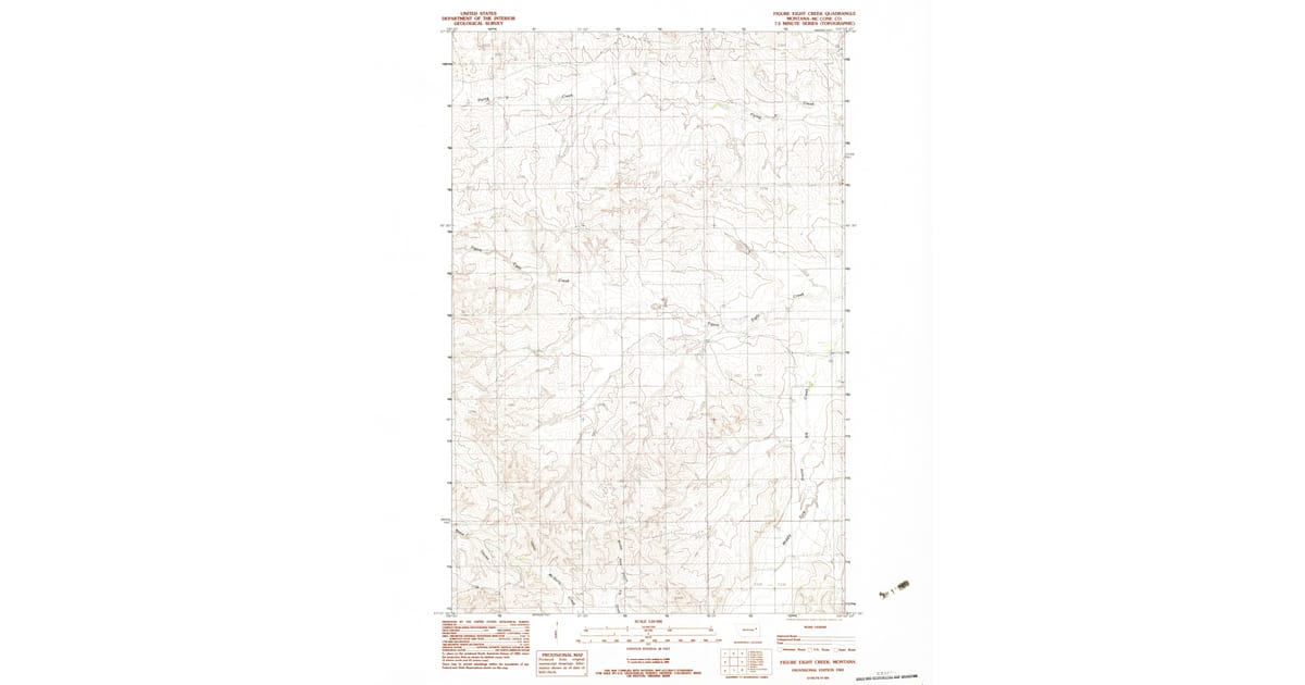 1983 Map of Figure Eight Creek, McCone County, MT — High-Res | Pastmaps