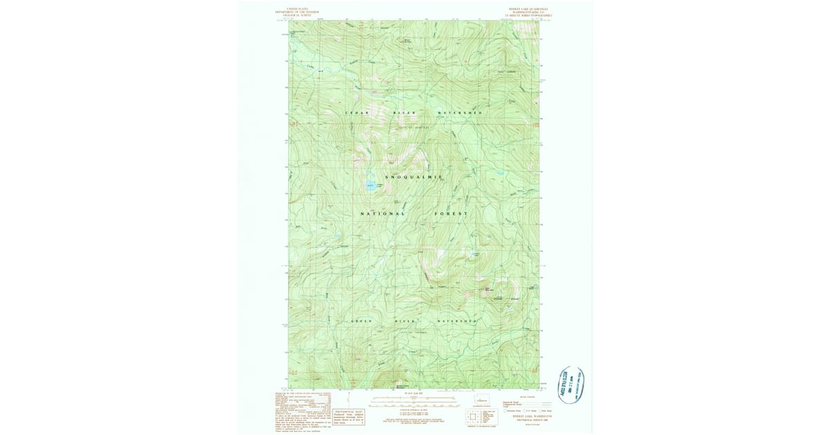 1989 Map of Findley Lake, King County, WA — High-Res | Pastmaps