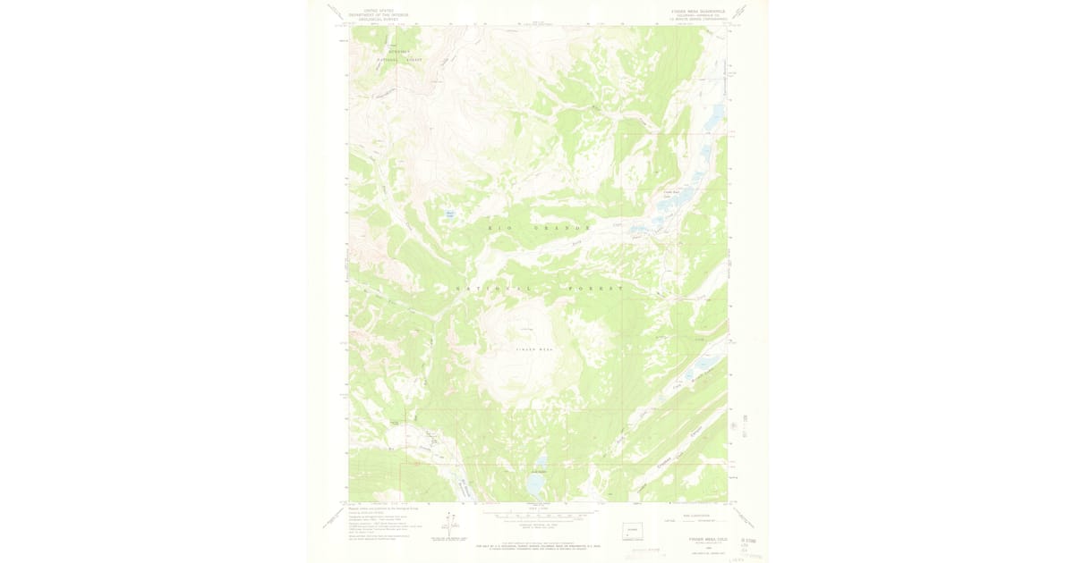 1964 Map of Finger Mesa, Hinsdale County, CO — High-Res | Pastmaps