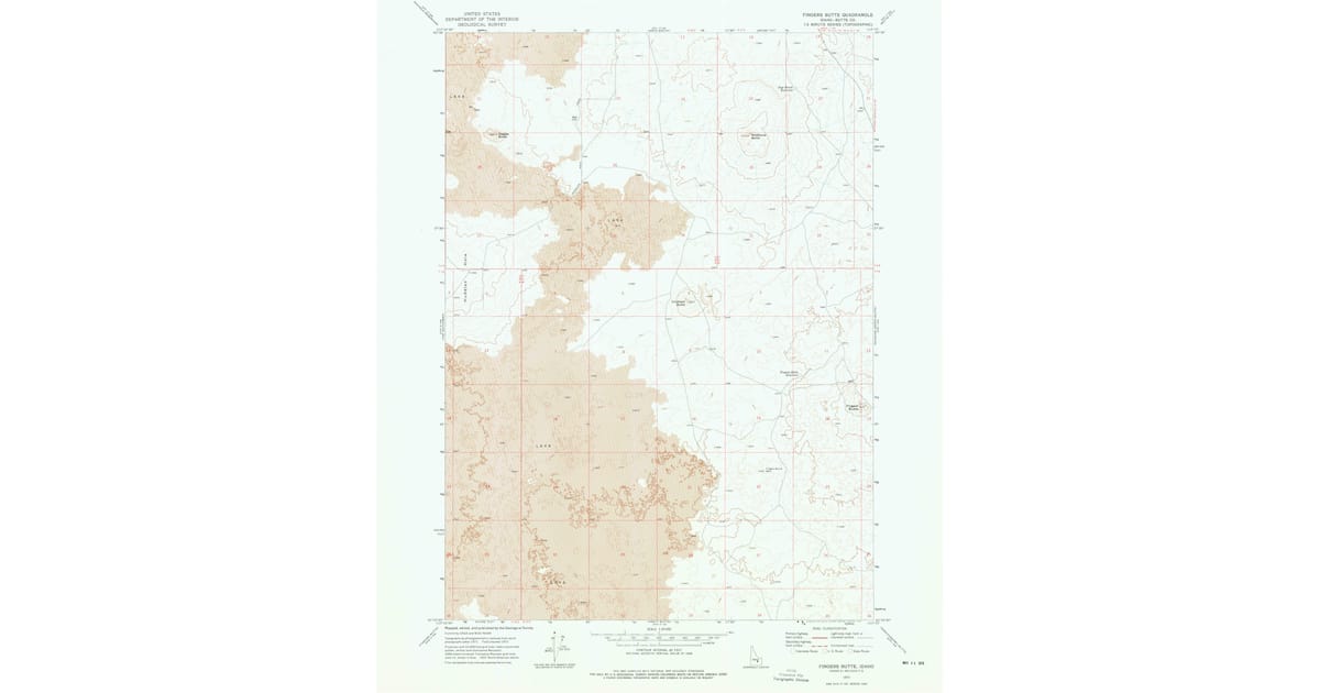 1972 Map of Fingers Butte, Butte County, ID — High-Res | Pastmaps