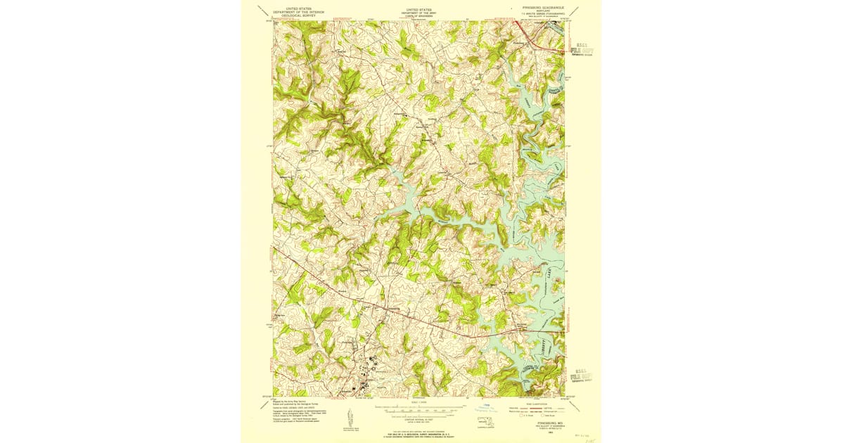 1953 Map of Finksburg, Carroll County, MD — High-Res | Pastmaps