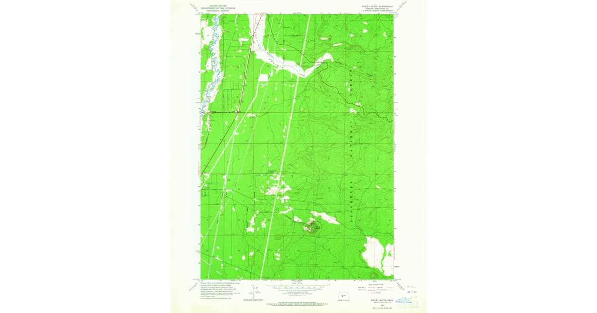 1963 Map of Finley Butte, Deschutes County, OR — High-Res | Pastmaps