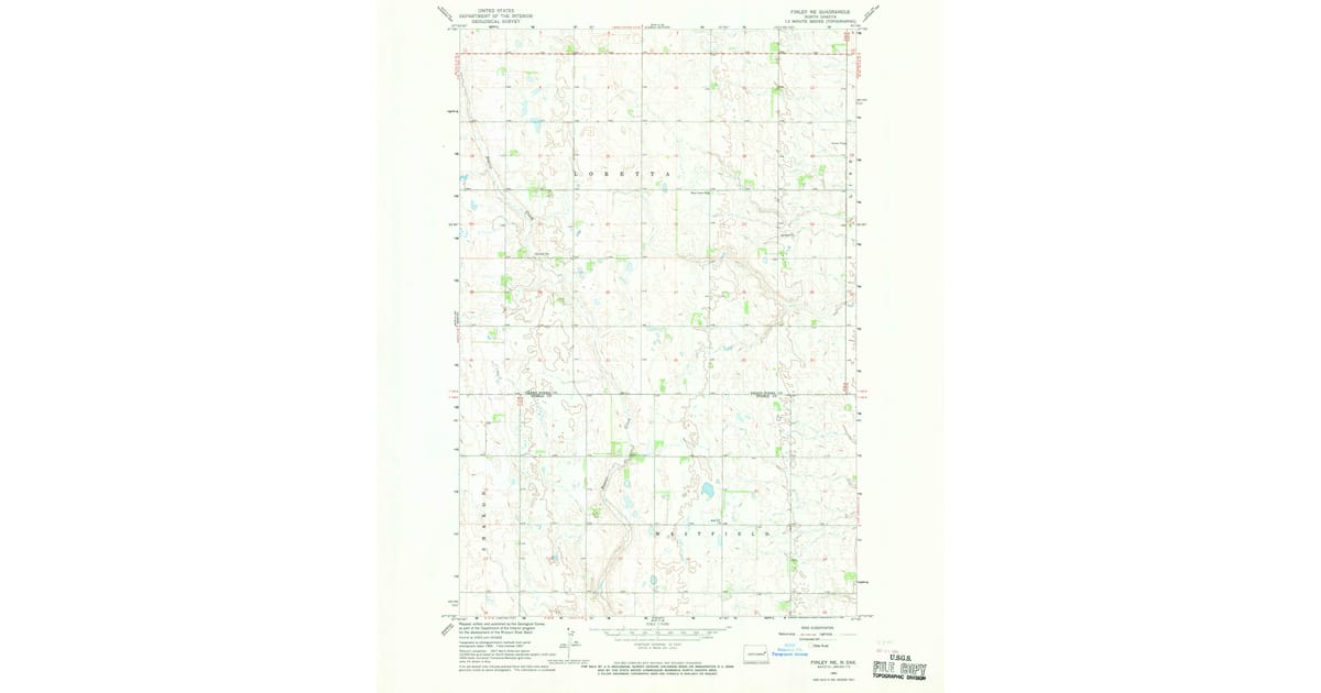 1967 Map of Finley NE, Grand Forks County, ND — High-Res | Pastmaps