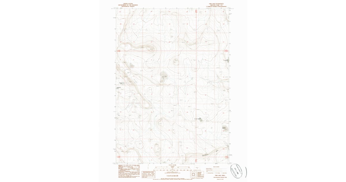 1985 Map of Fire Lake, Lake County, OR — High-Res | Pastmaps