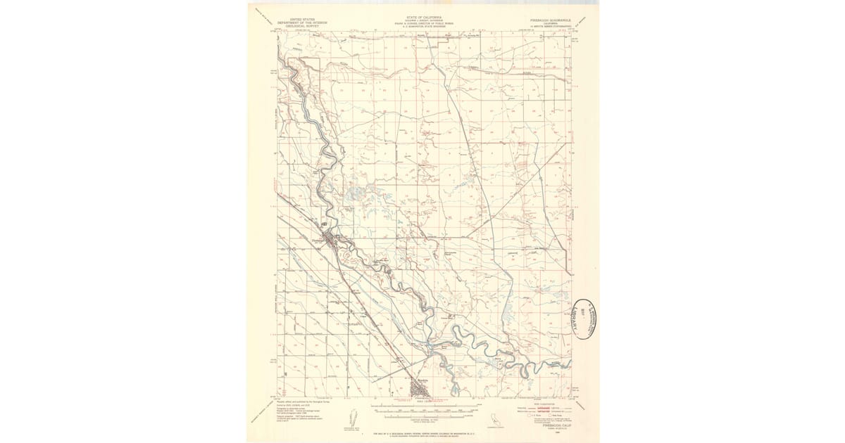 1946 Map of Firebaugh, CA — High-Res, 1954 Print #2 | Pastmaps