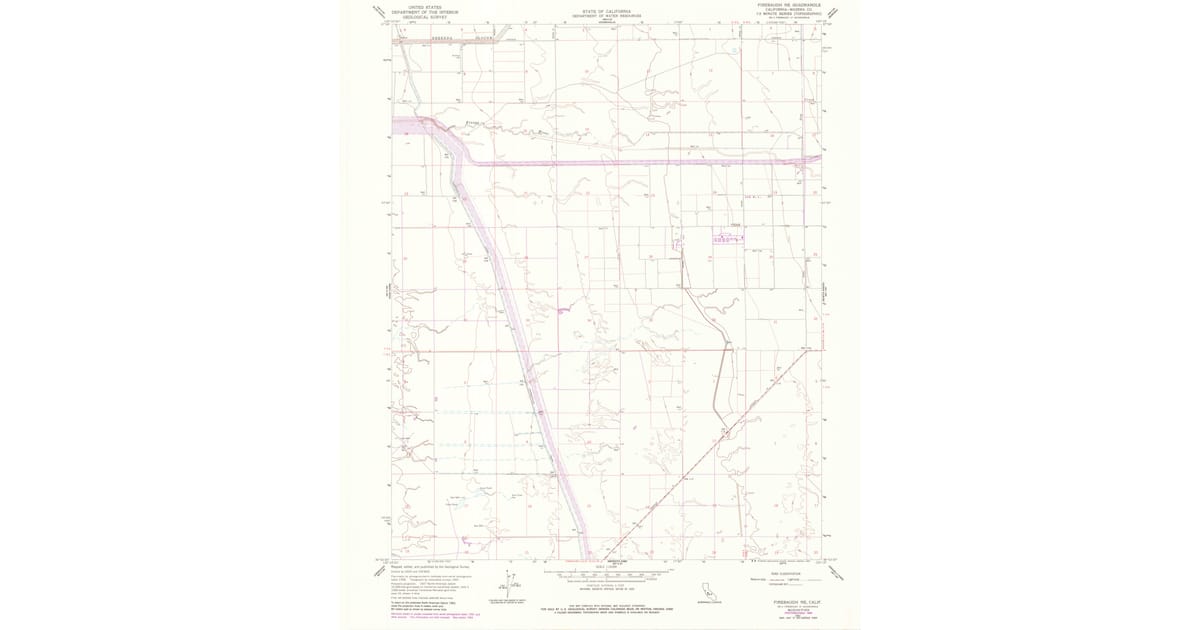 1961 Map of Firebaugh NE, Madera County, CA — High-Res, 1984 Print ...