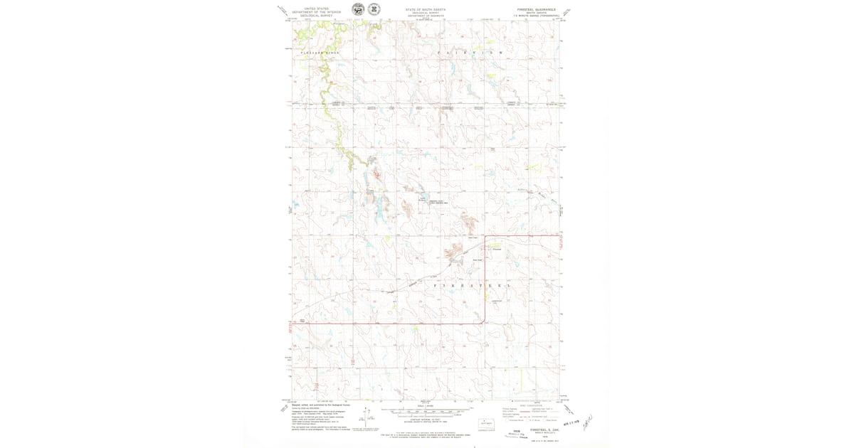 1978 Map of Firesteel, Dewey County, SD — High-Res | Pastmaps
