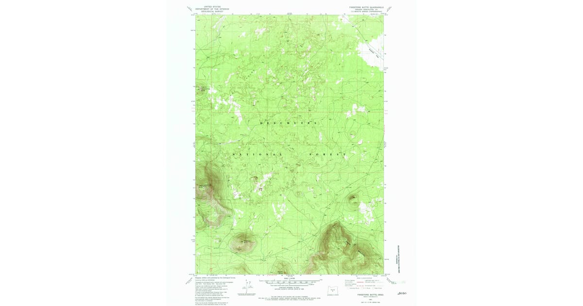 1982 Map of Firestone Butte, Deschutes County, OR — High-Res | Pastmaps