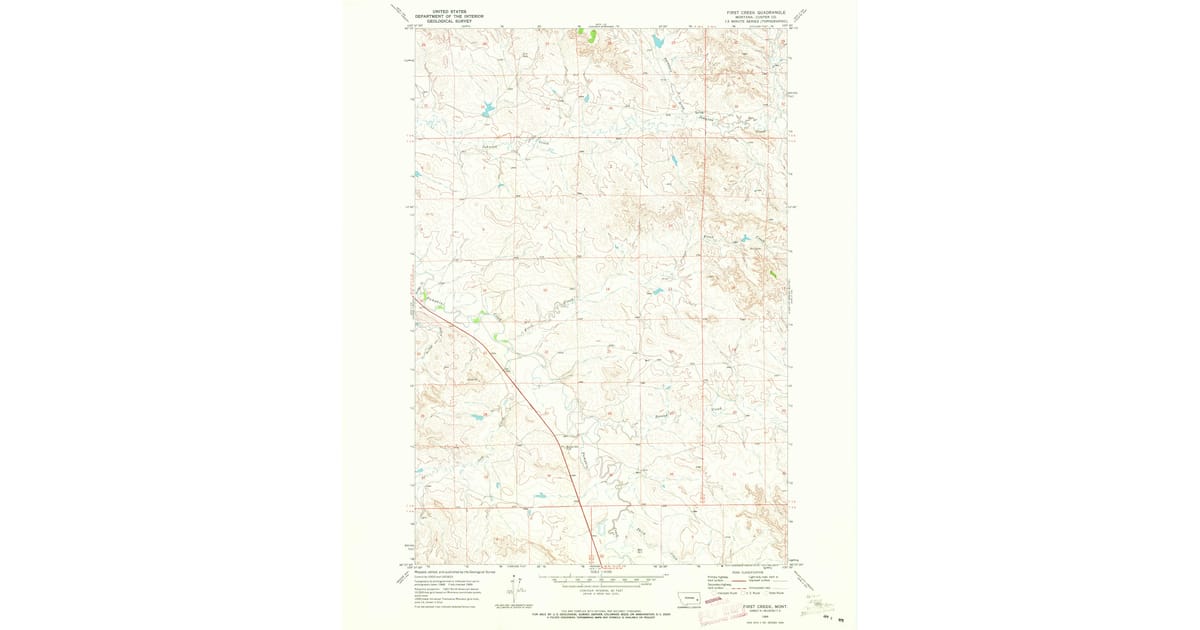 1969 Map of First Creek, Custer County, MT — High-Res | Pastmaps
