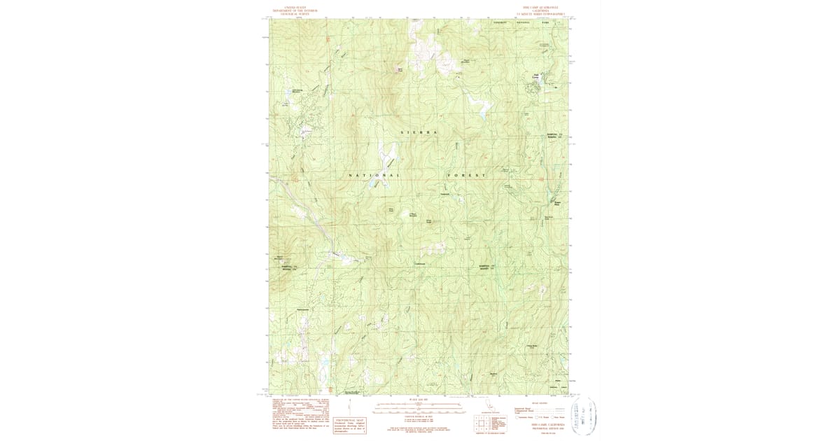 1990 Map of Fish Camp, CA — High-Res | Pastmaps