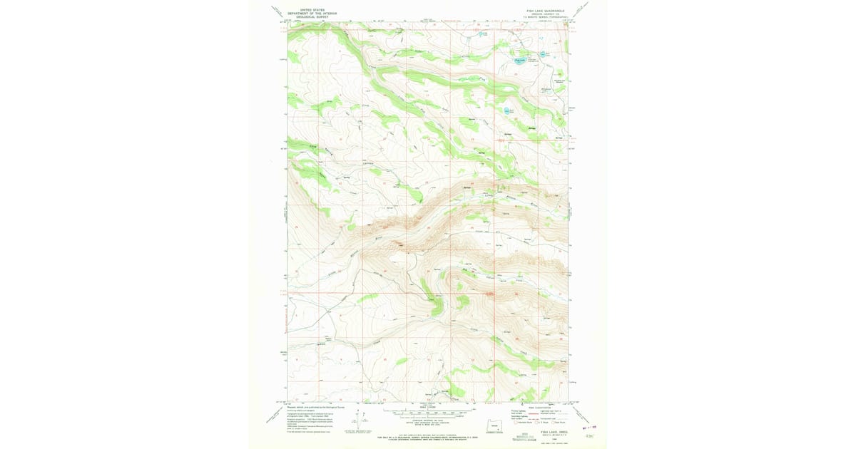 1968 Map of Fish Lake, Harney County, OR — High-Res | Pastmaps